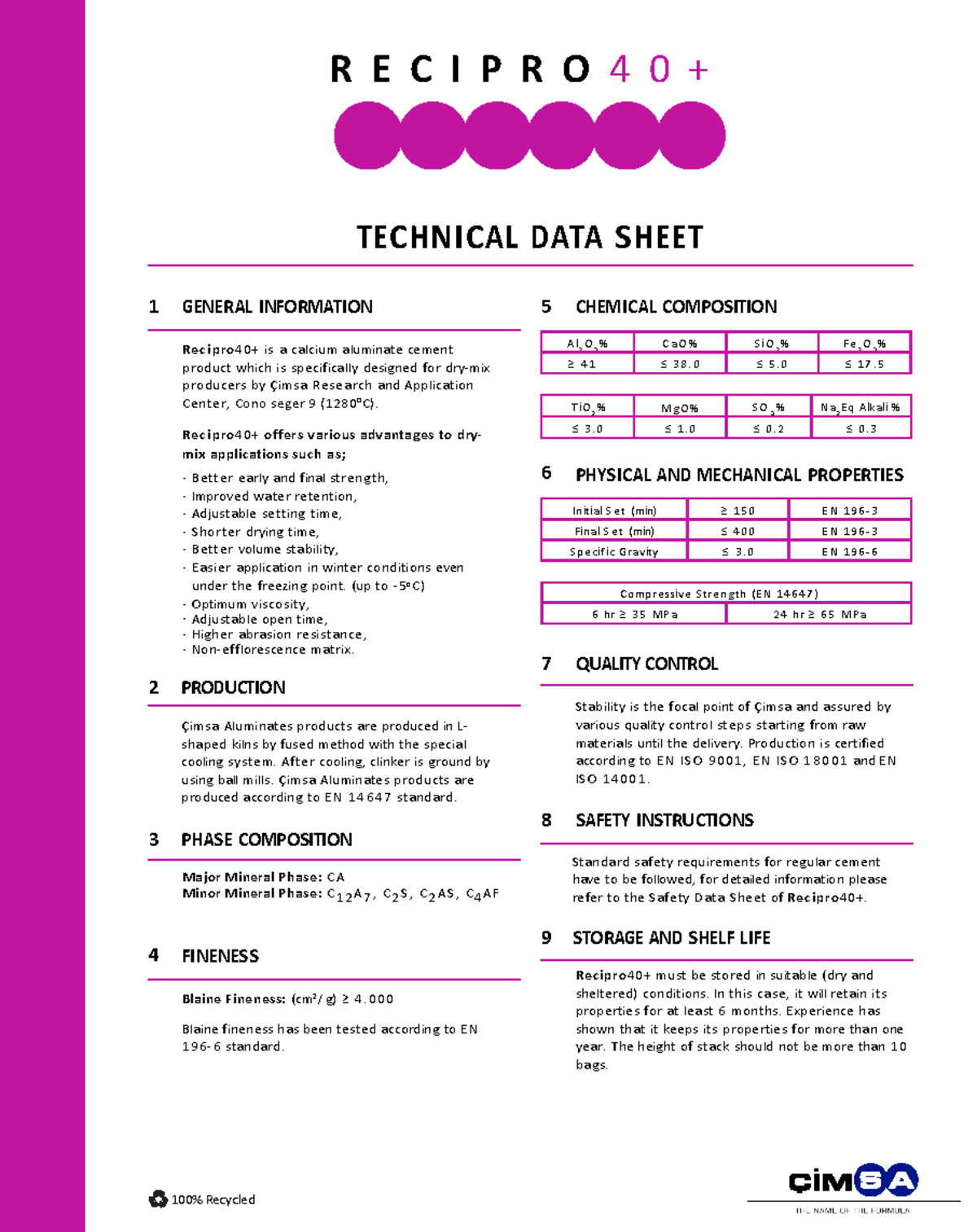 TDS - Recipro 40+ rev. 2 - CONCRETOS - R E C I P R O 4 0 + TECHNICAL ...