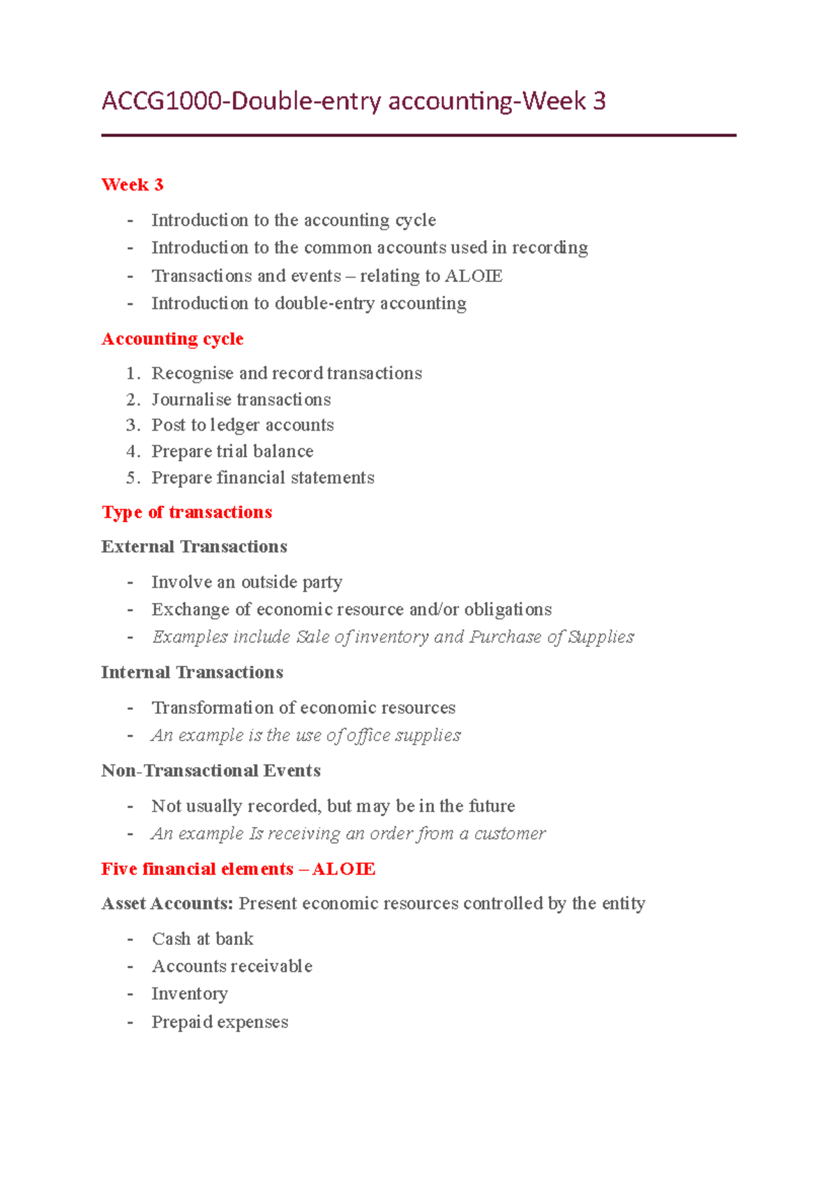 ACCG 1000 - Accg 1000 assessment task - ACCG1000-Double-entry ...