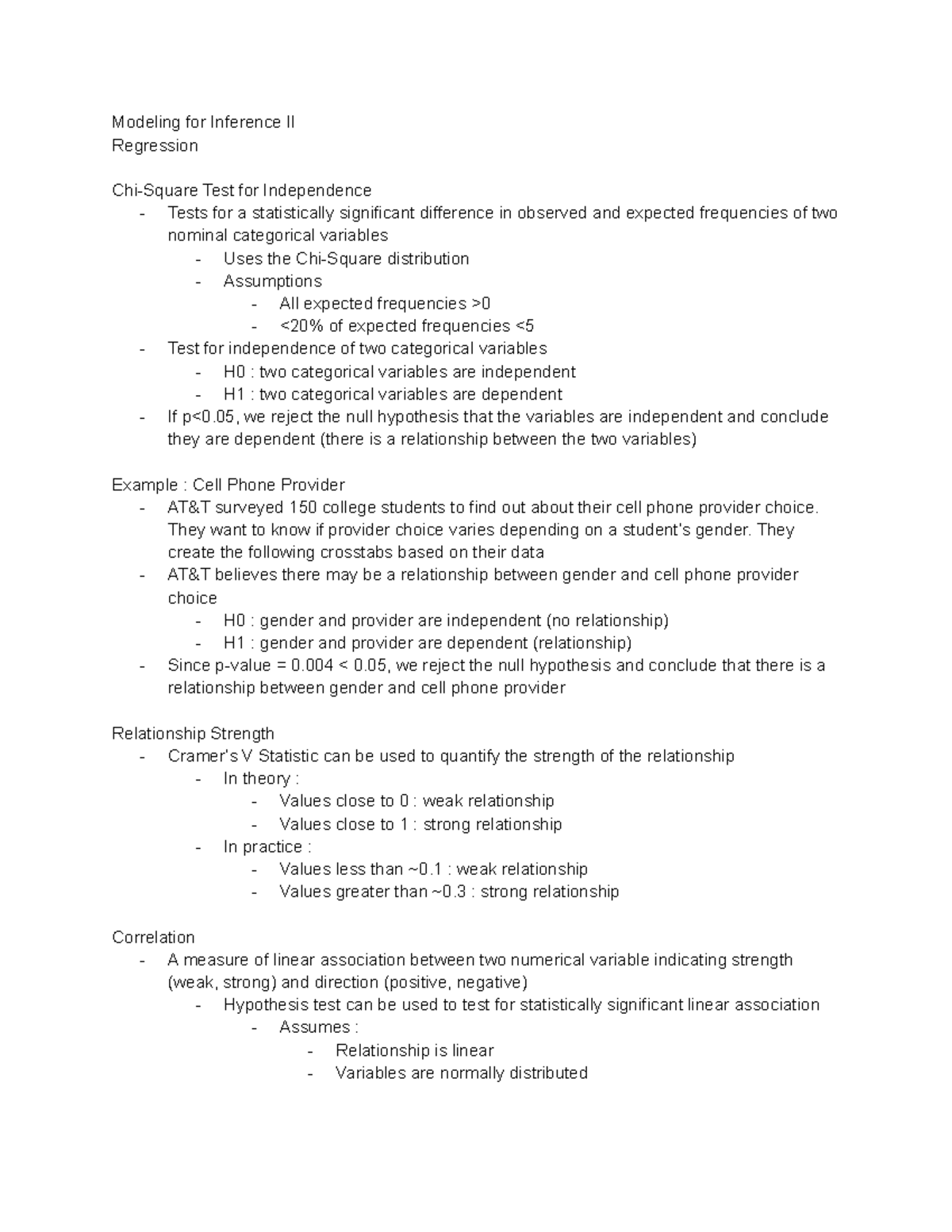 INFO365 - Module 9 notes - Modeling for Inference II Regression Chi ...