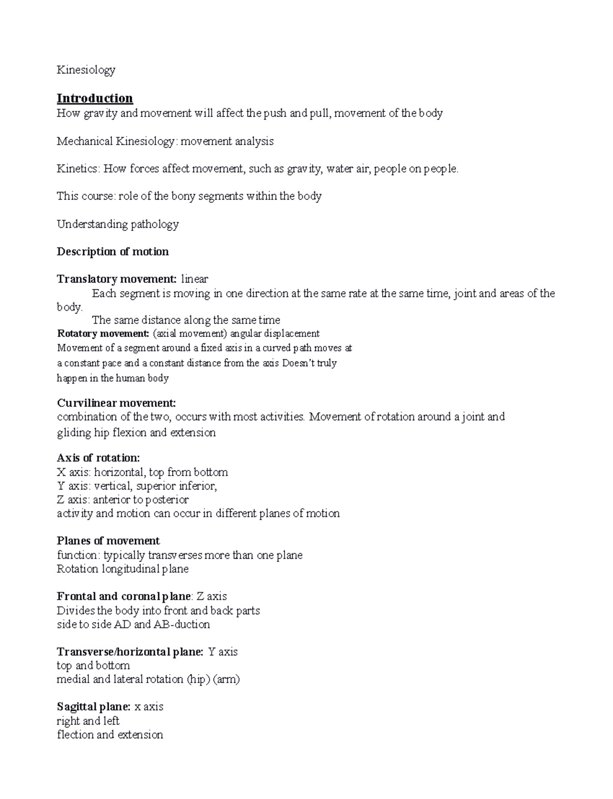 Kinesiology Notes on Muscle Function - Kinesiology Introduction How ...