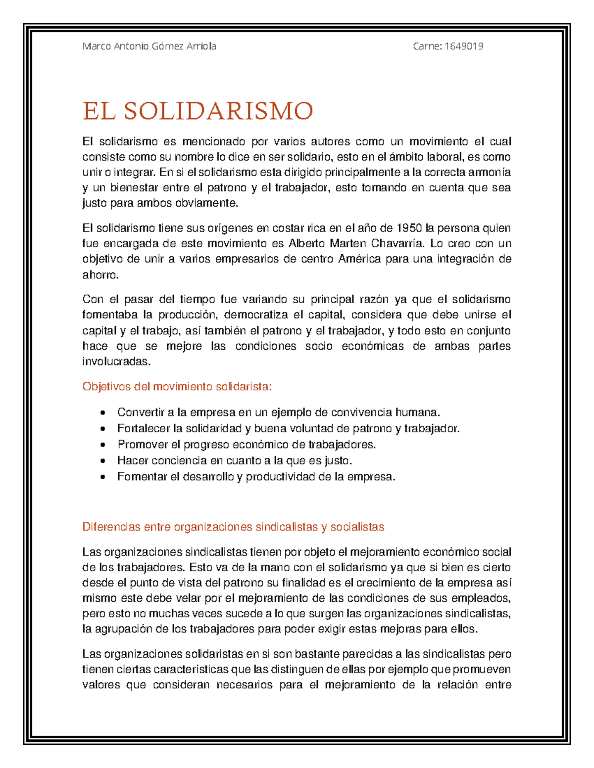 El solidarismo, historia de el solidarismo - Marco Antonio Gómez ...