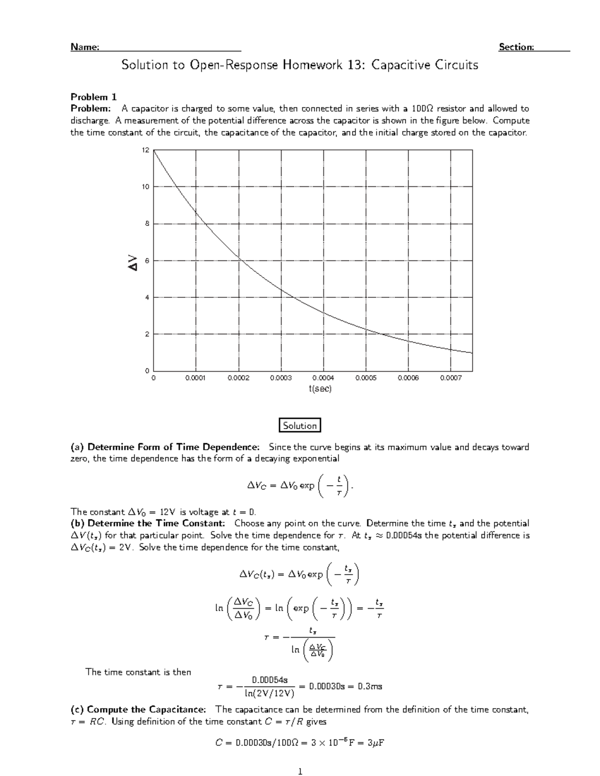 Fall19 OR13 sln with key - Name: Section: Solution to Open-Response ...