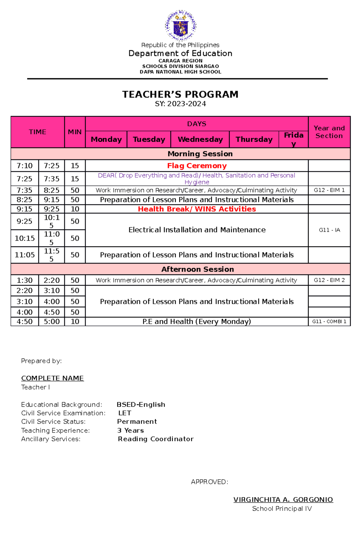 Class Program NEW Template 2023 - Republic of the Philippines ...