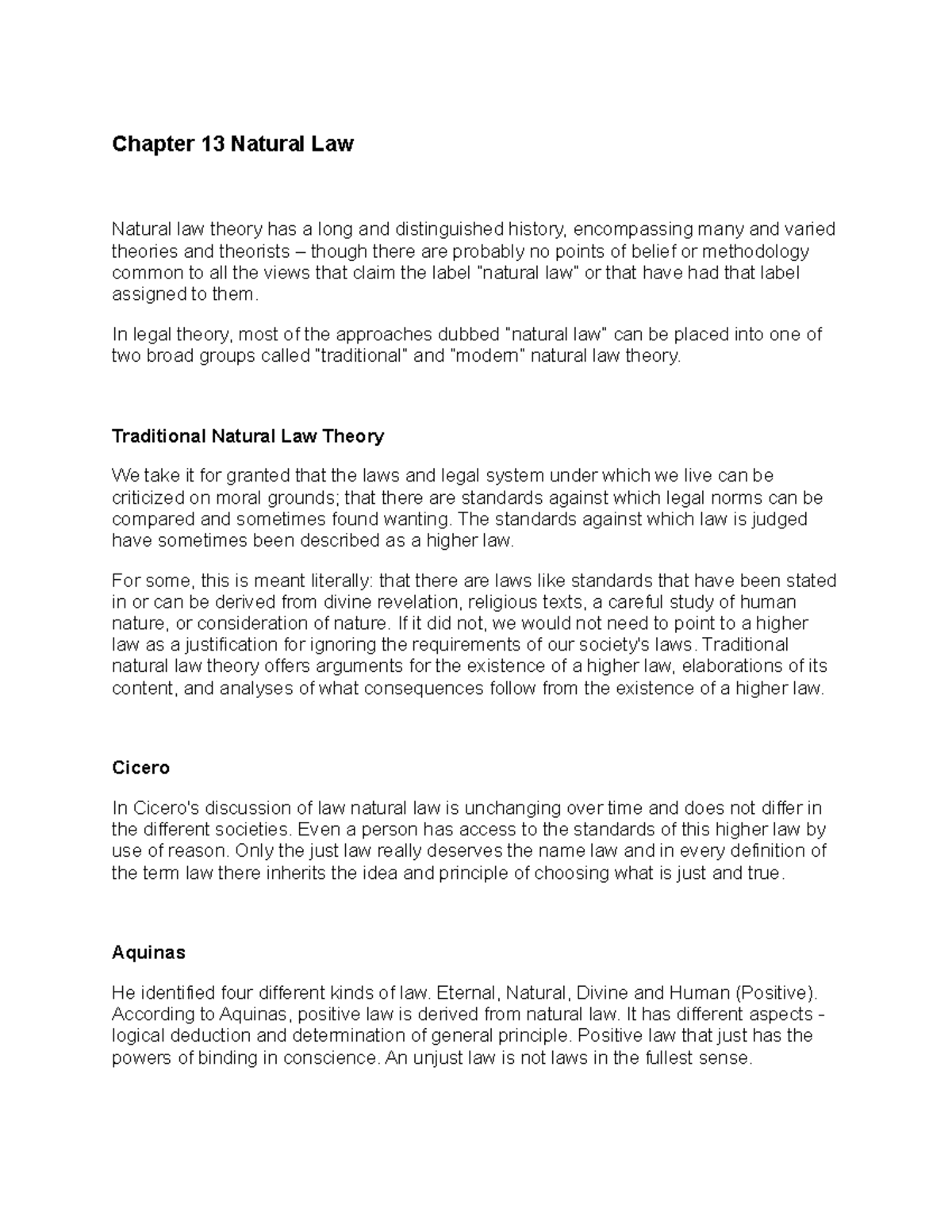 Natural Law - Jurisprudence - Chapter 13 Natural Law Natural law theory ...