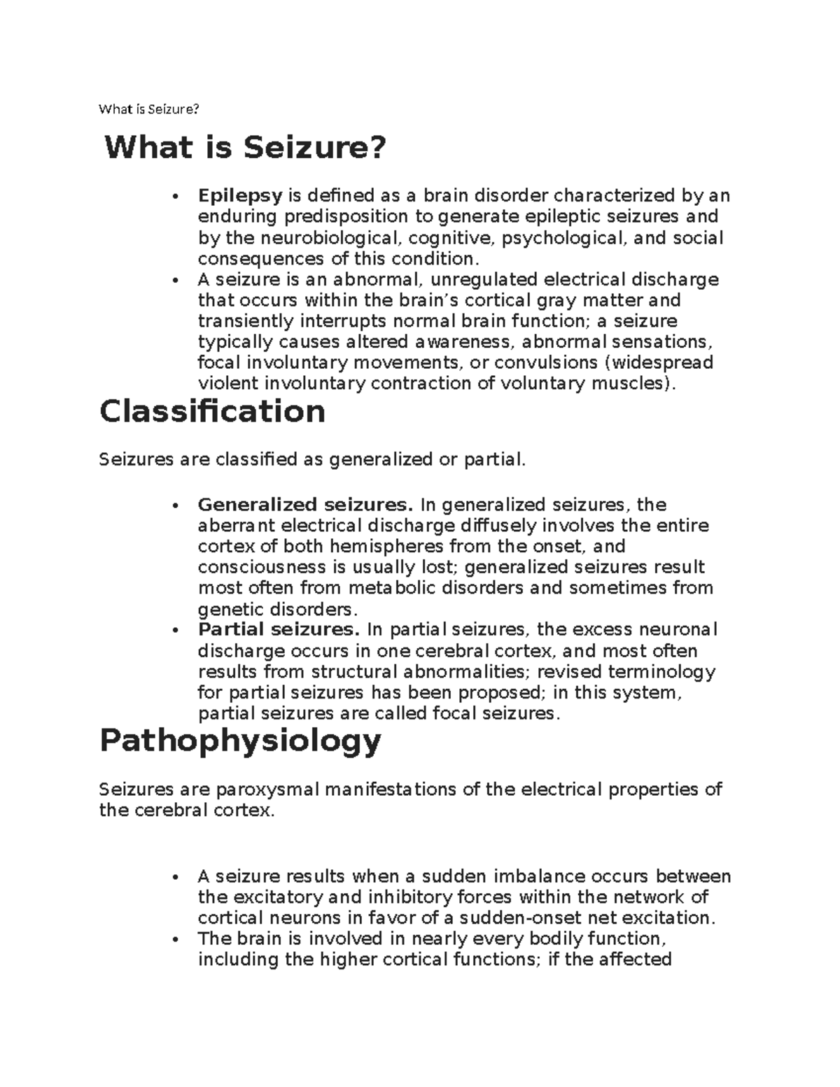 Seizure - Brief notes on nursing knowledge - What is Seizure? What is ...