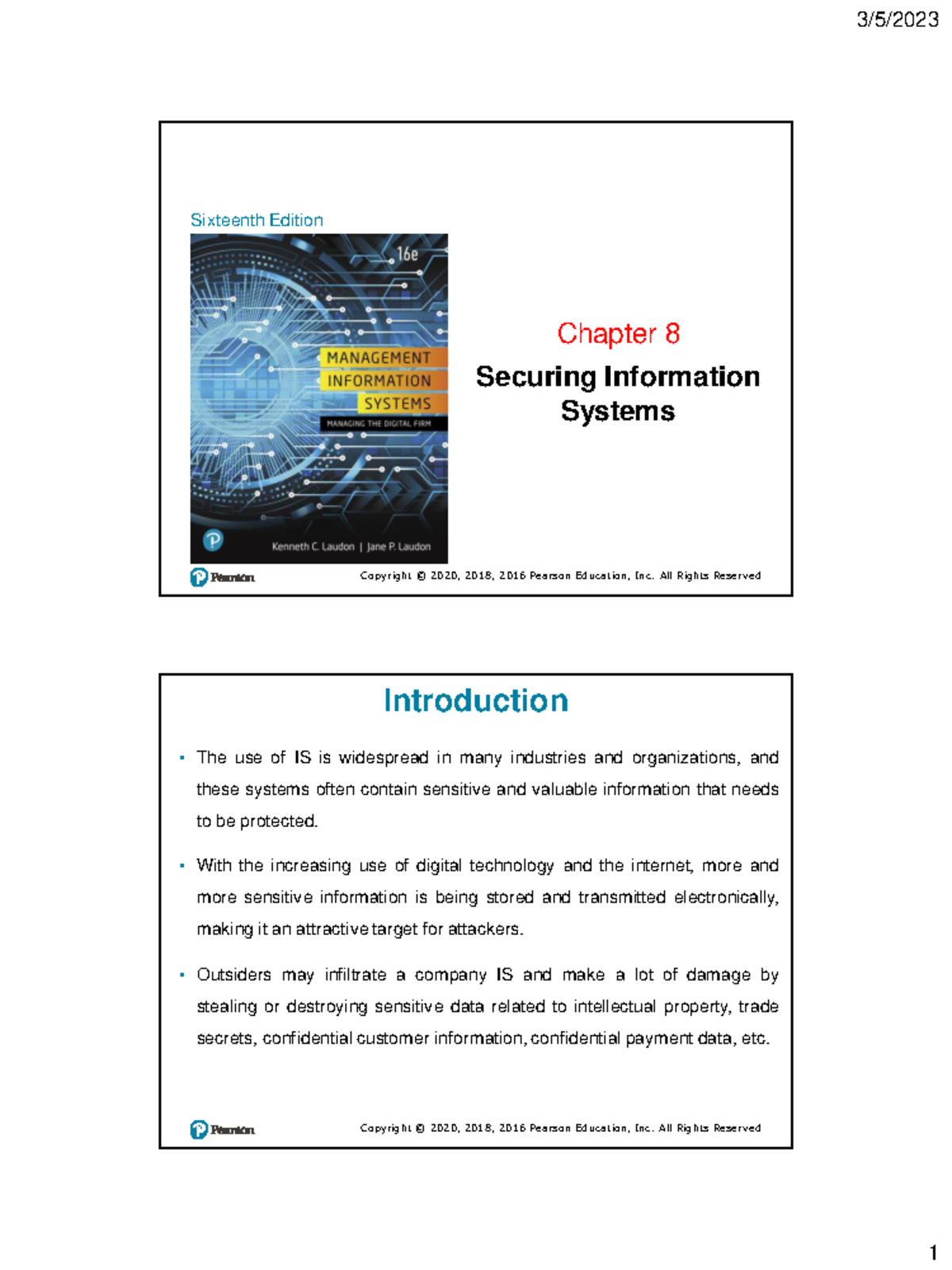 Chapter 08 Securing Information Systems 2 Sixteenth Edition Chapter 8 Securing Information