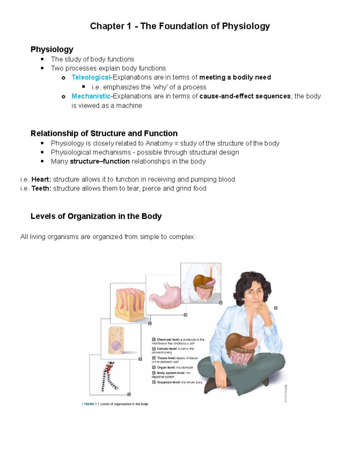 Ch 1 - Foundation of Physiology - Chapter 1 - The Foundation of ...