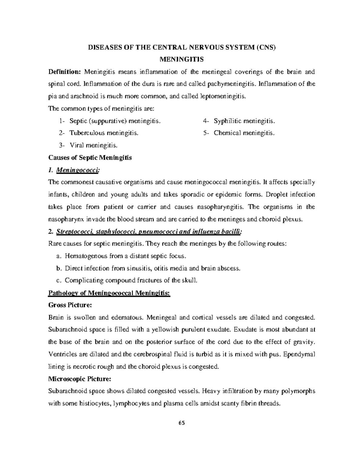 Diseases OF THE Central Nervous System (CNS) - DISEASES OF THE CENTRAL ...