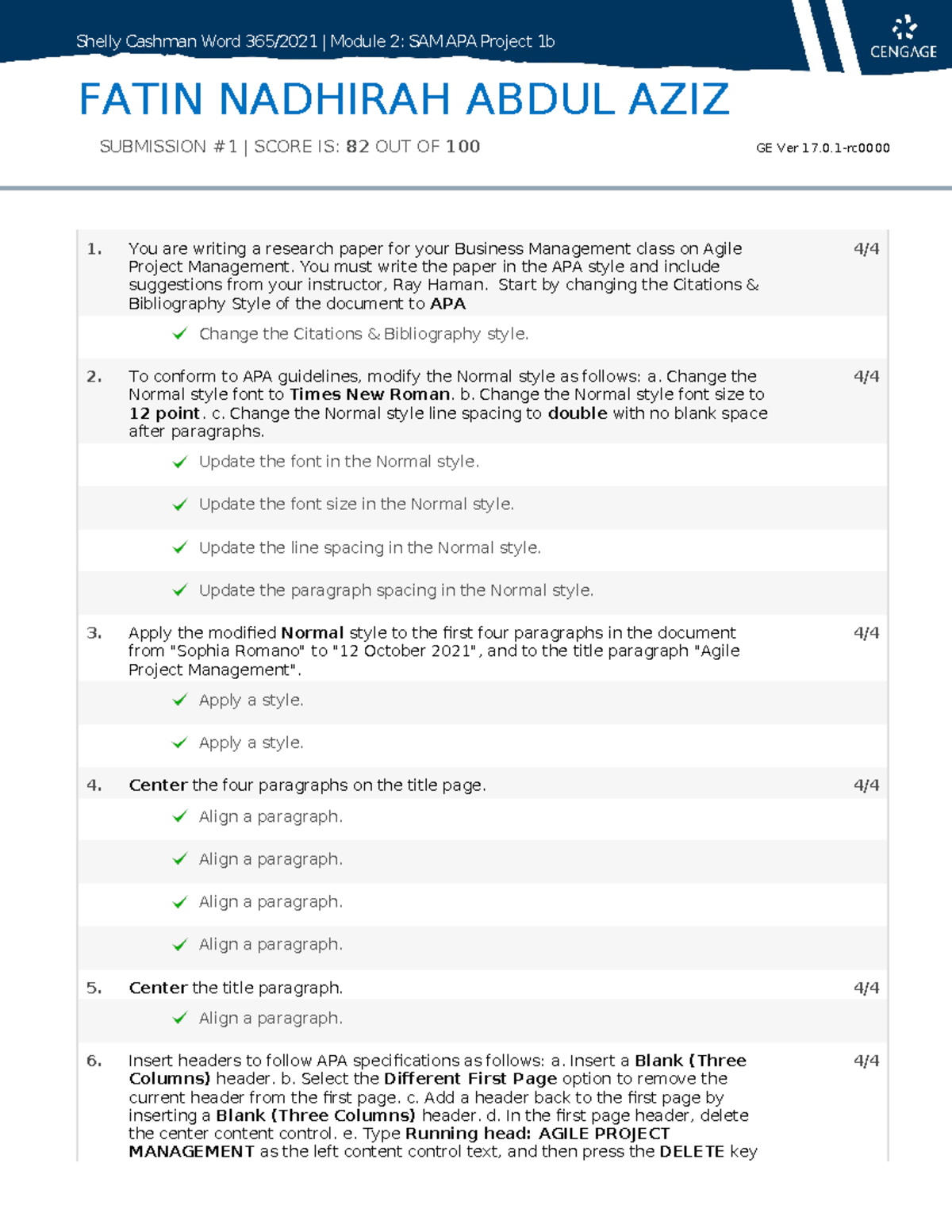 SAM WD365 2021 APA 2b Report 1 - FATIN NADHIRAH ABDUL AZIZ SUBMISSION ...