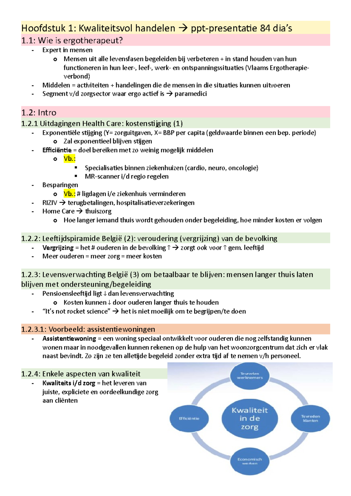 Kwaliteitsvol handelen - ergotherapie - Hoofdstuk 1: Kwaliteitsvol ...