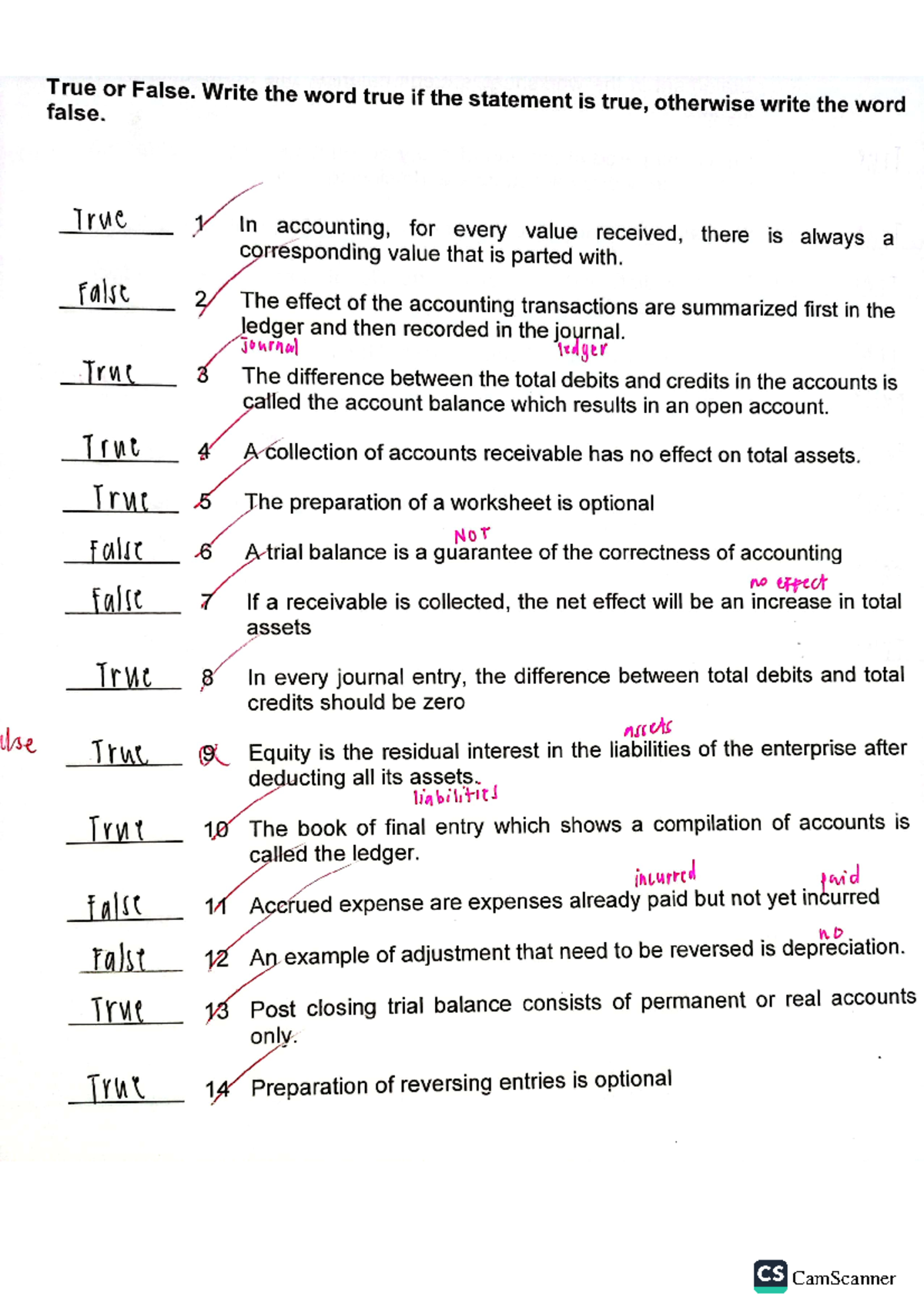 partnership quiz - True or False. Write the word true if the statement ...