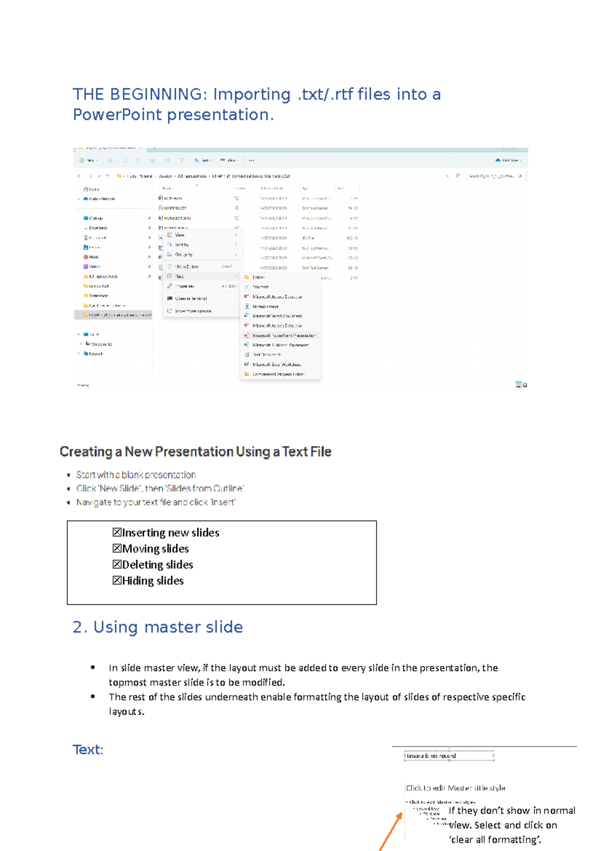 ICT practical 'Presentations' and 'Graphs and charts' - THE BEGINNING ...