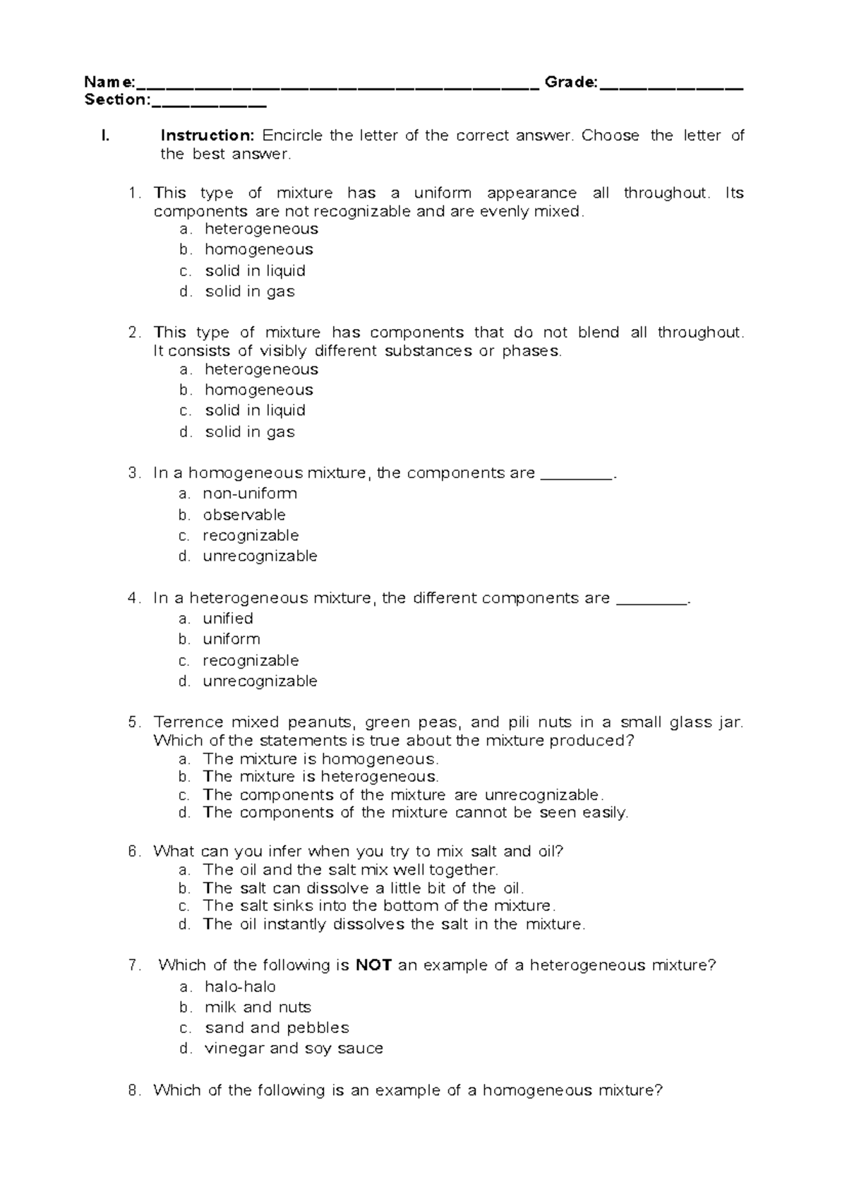 LIVELIHOOD EDUCATION SAMPLE - Name ...