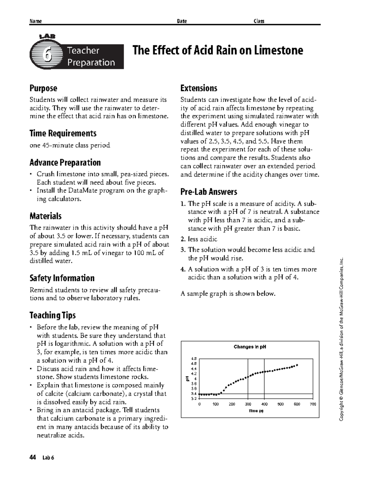 TEGlencoe Lab 6 - a good study material - Teacher Preparation 66 ...