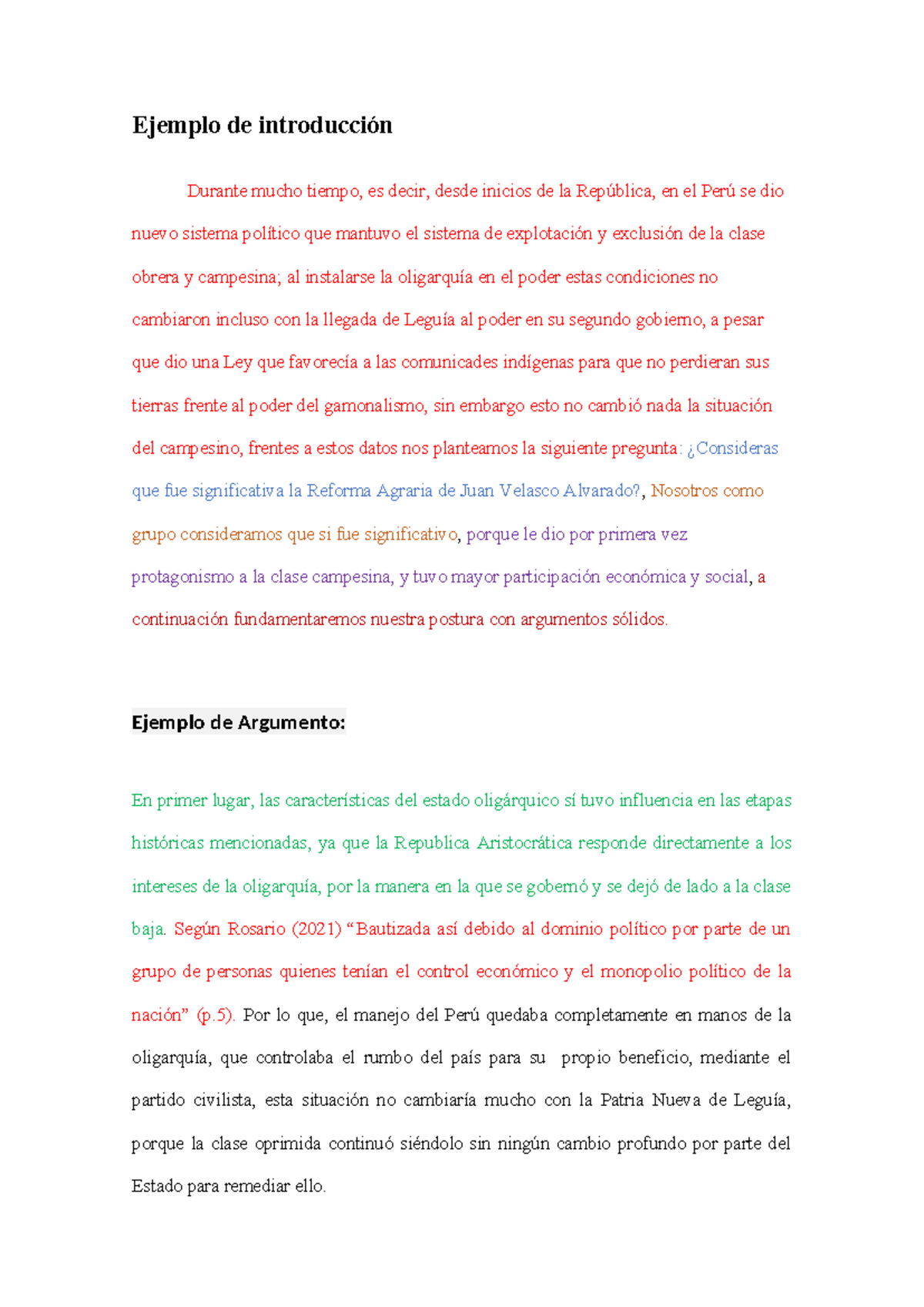 Ejemplo ensayo - buena info - Ejemplo de introducción Durante mucho ...