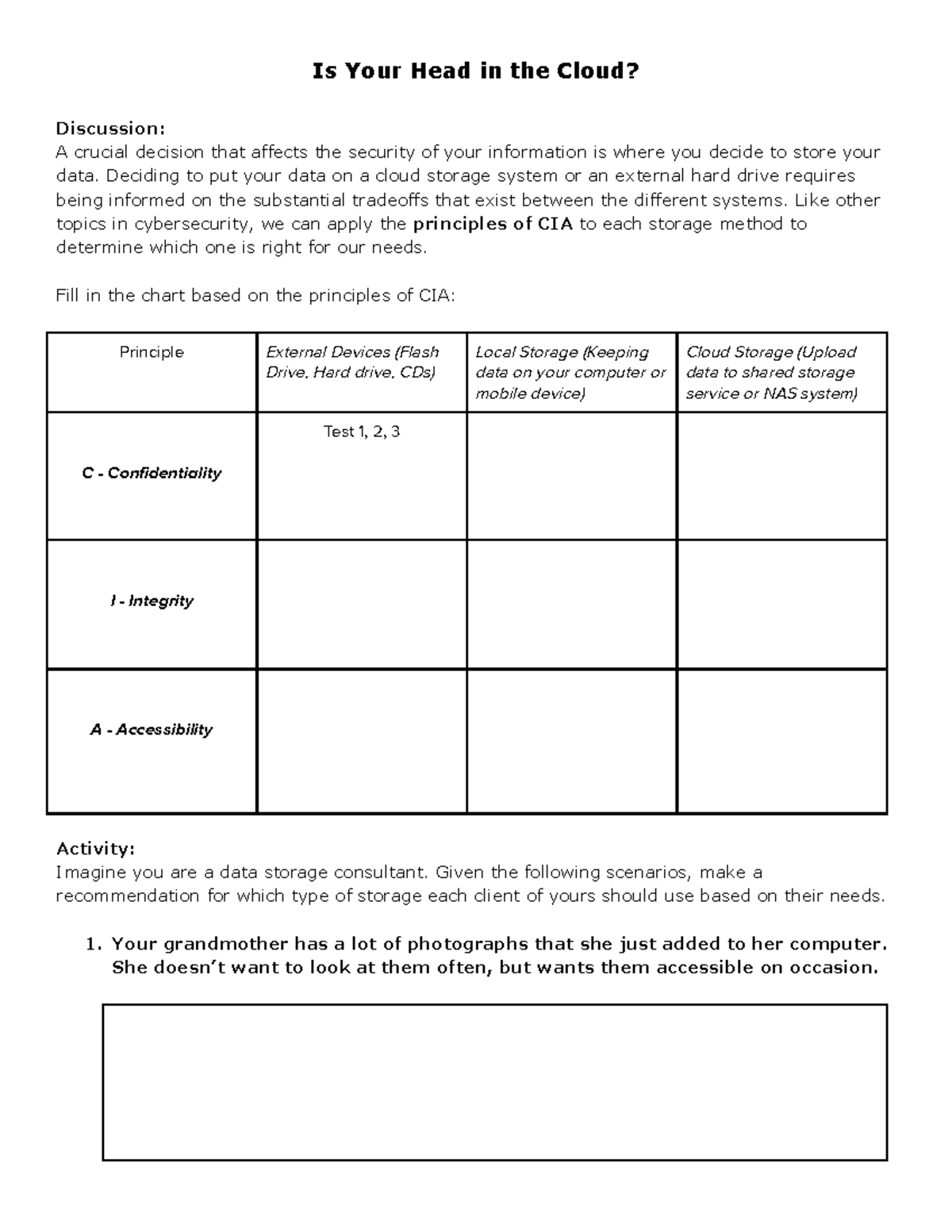 Is Your Head in the Cloud - Is Your Head in the Cloud? Discussion: A ...