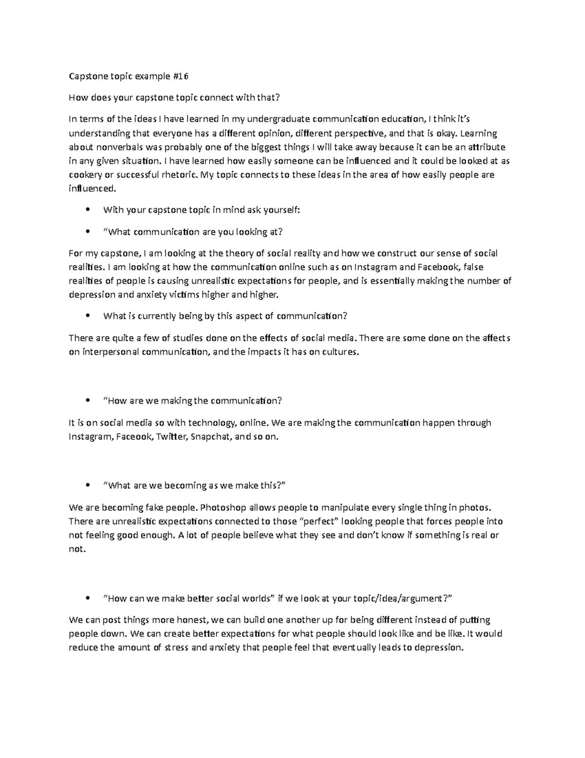 CT 16 - Capstone topic example. - Capstone topic example #16 How does ...