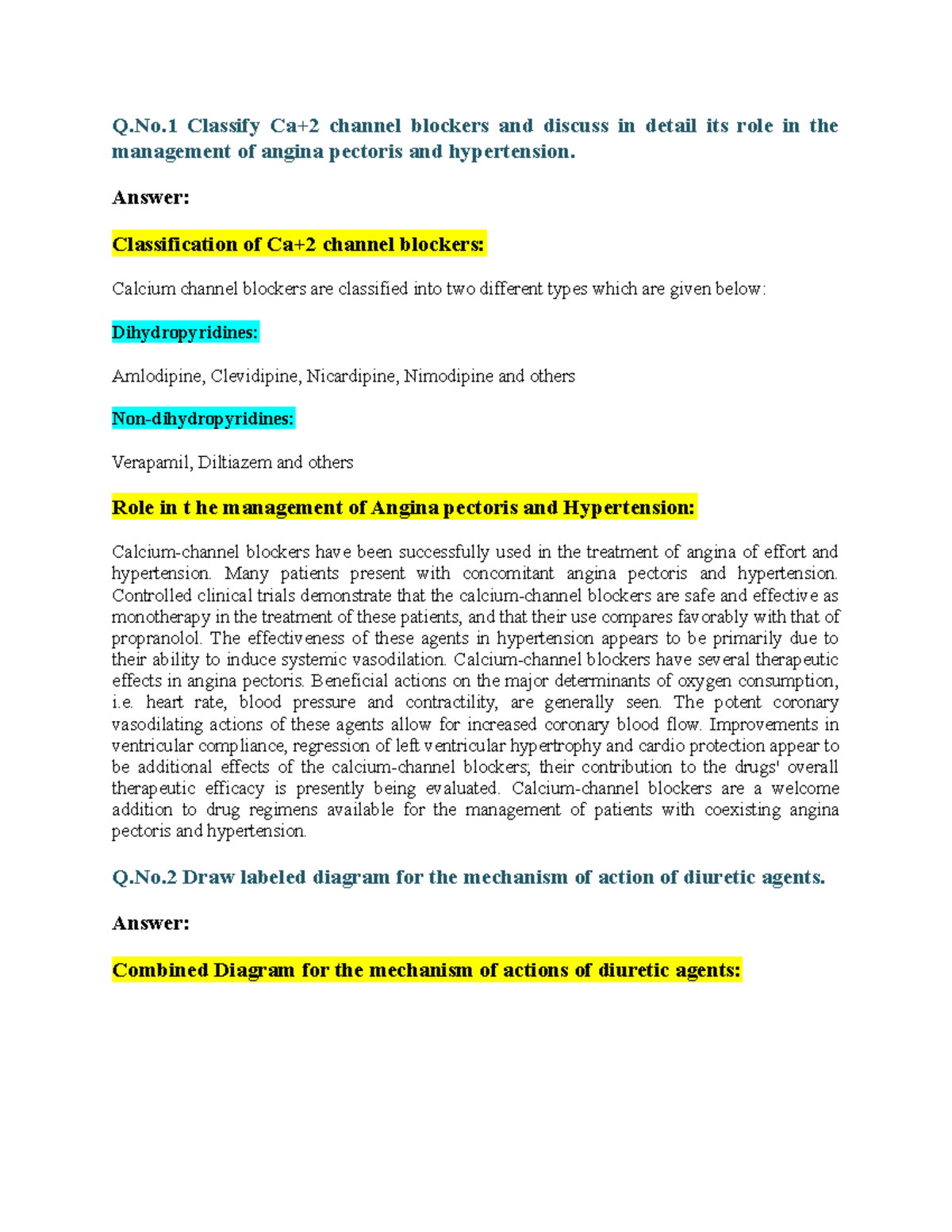 Classify Ca+2 channel blockers and discuss in detail its role in the ...