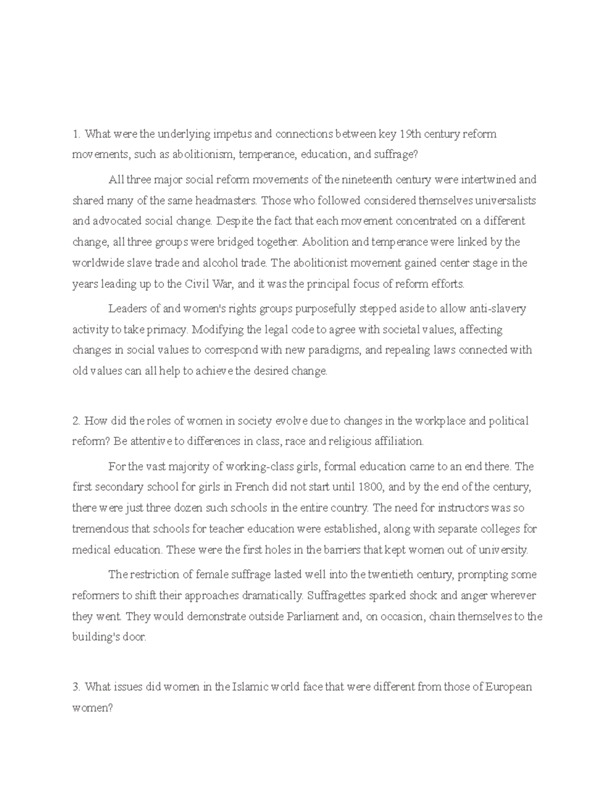 Unit 10 Homework - N/a - What were the underlying impetus and ...