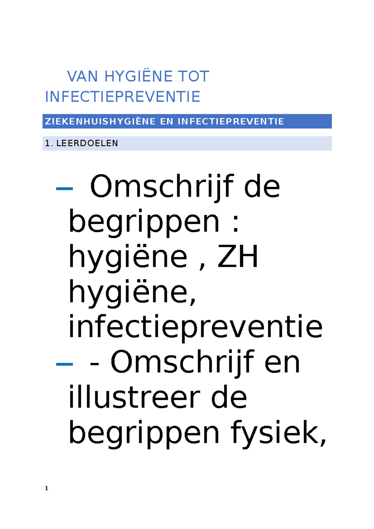 Infectiepreventie - infectiebeheersing, Vives brugge, 1ste VPK - VAN ...