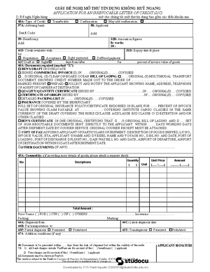 BO SO 9 Export LC KUL IL - .............. - BỘ CHỨNG TỪ SỐ 9 (EXPORT LC ...