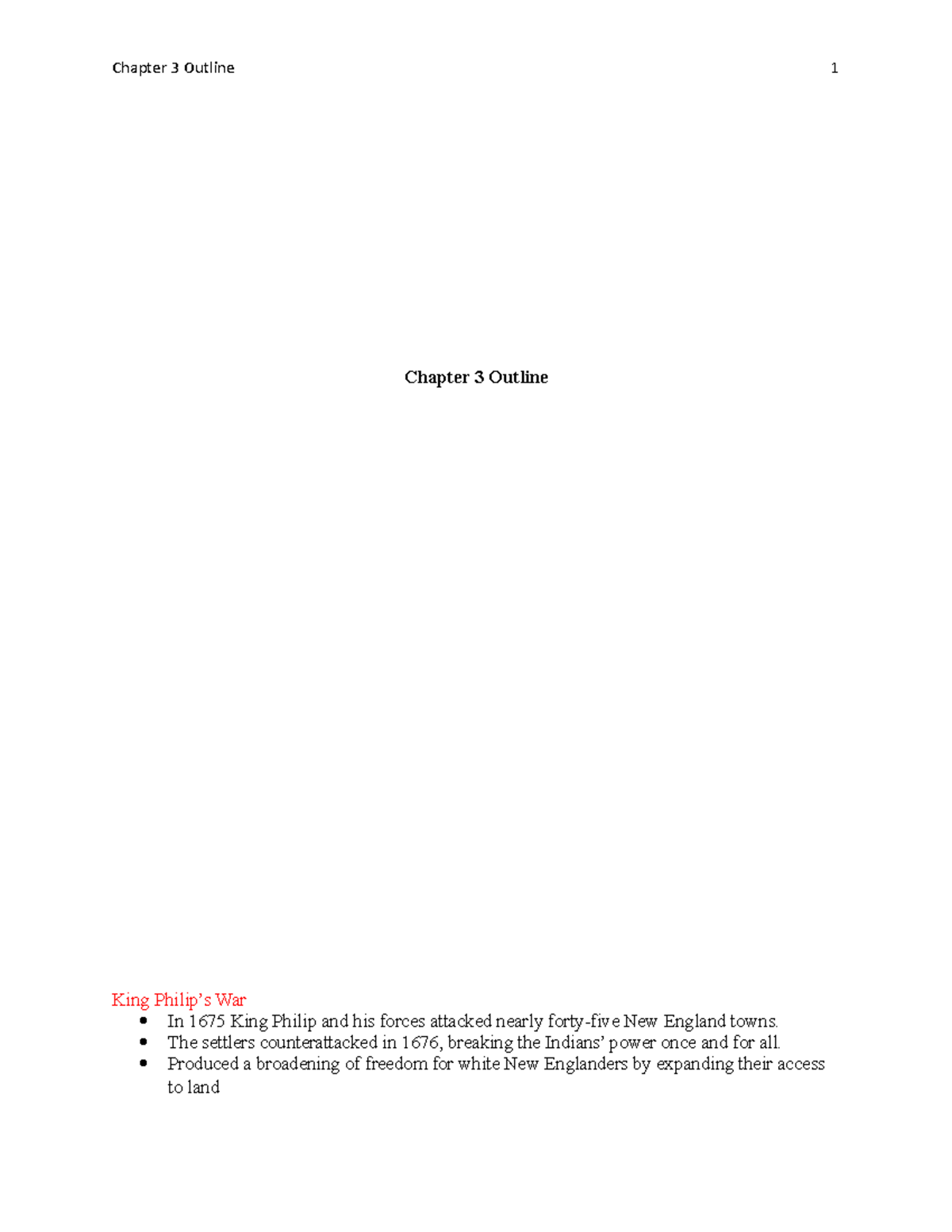 Give Me Liberty Chapter 3 Outline 2nd Edition - Chapter 3 Outline King ...