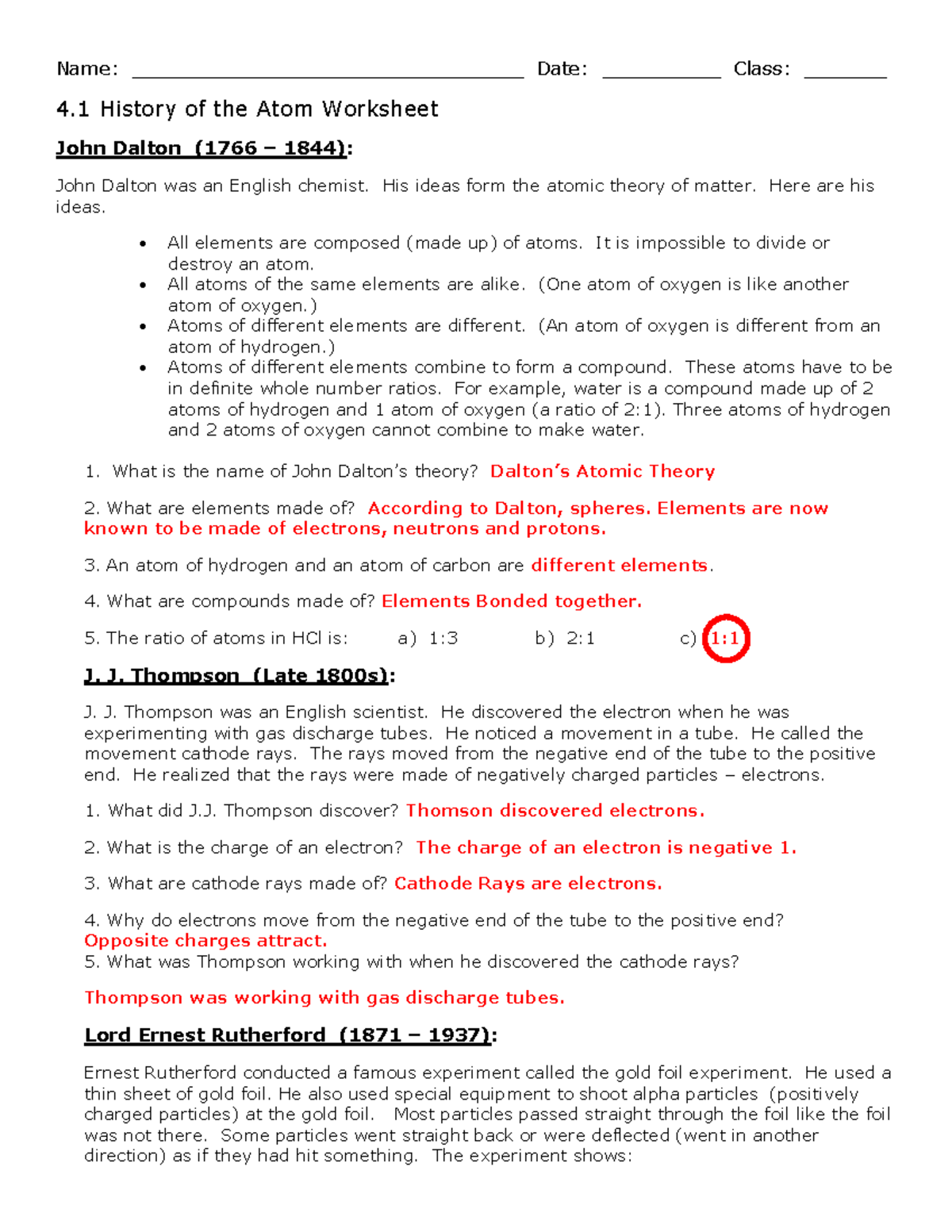 4.1 History of Atom Sol - The questions may vary in format, from ...