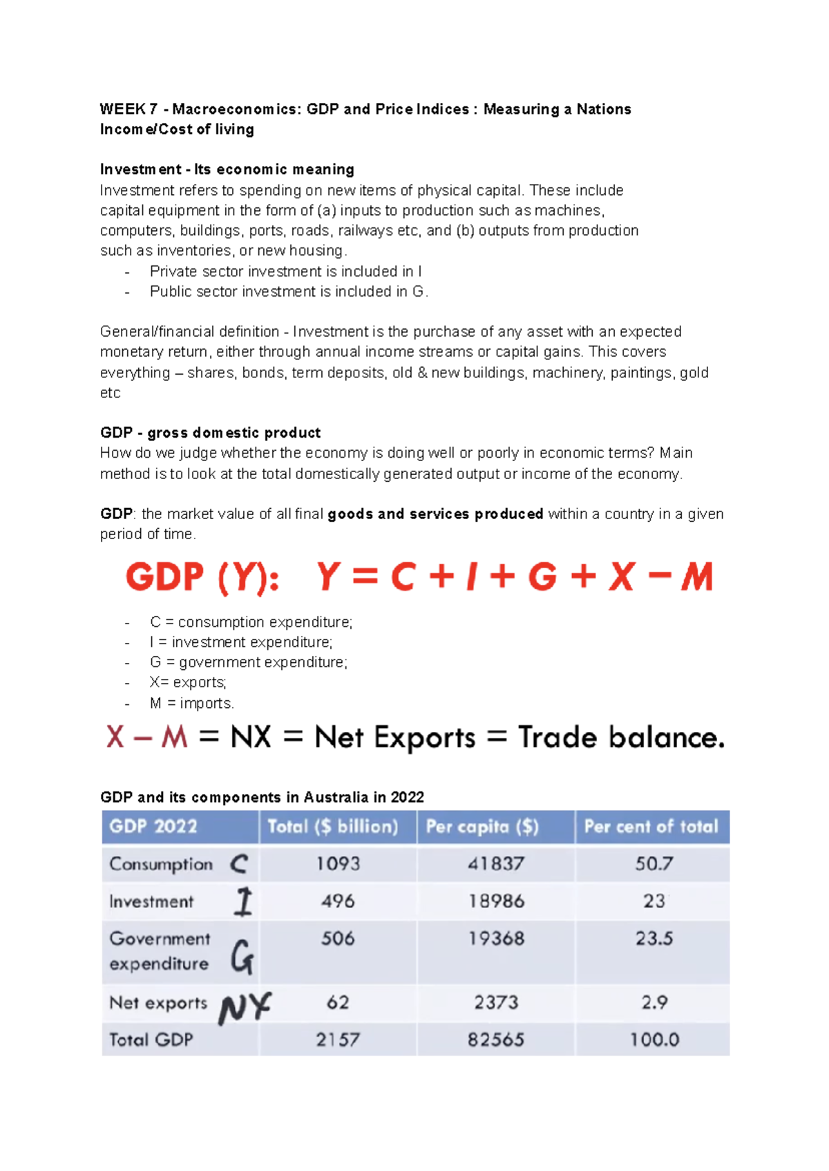 Economics for Business - Macroeconomics - WEEK 7 - Macroeconomics: GDP ...