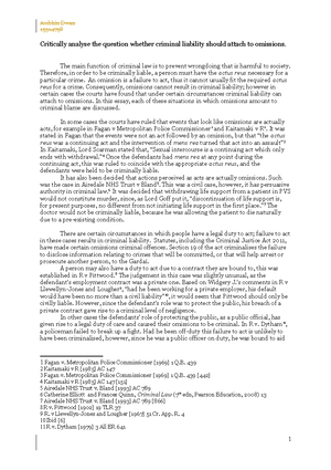 2 Mens Rea - Topic 2 - Liz Heffernan - Criminal Law - Mens Rea Sweet v ...