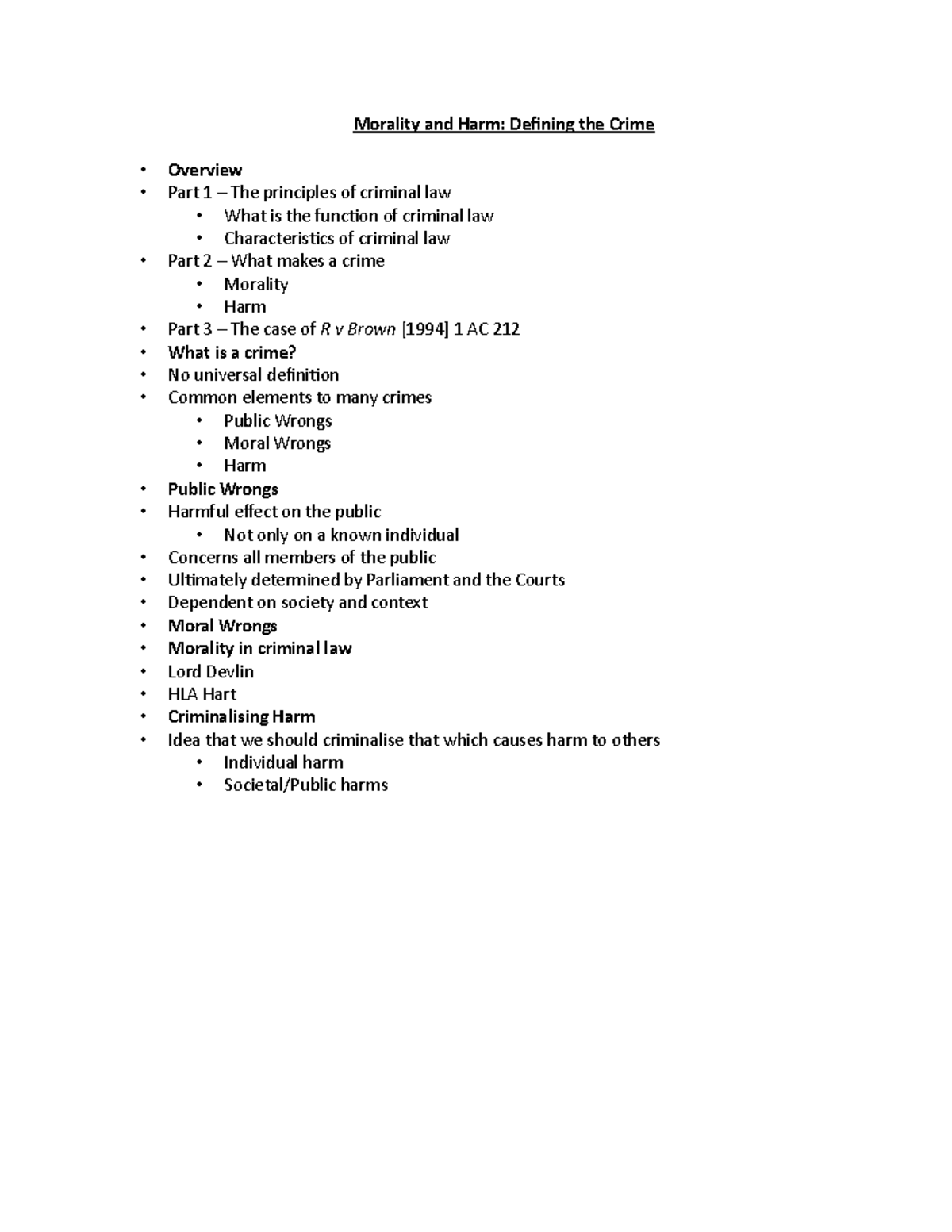 Morality and Harm- Defining the Crime - Morality and Harm: Defining the ...