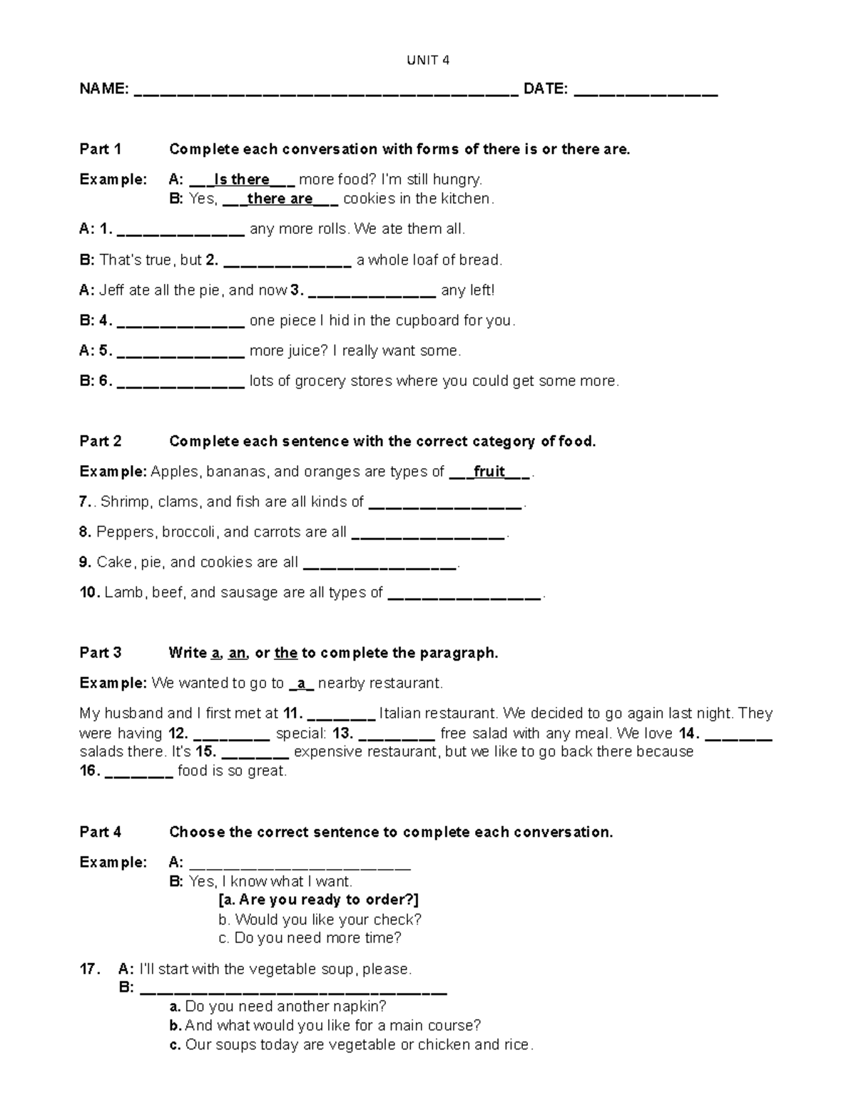 Unit4 Test - Examen Unidad 4 TN1 - UNIT 4 NAME