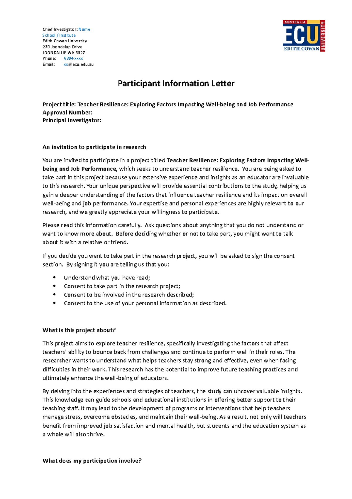 Template-Participant-Information-Letter - Chief Investigator: Name ...