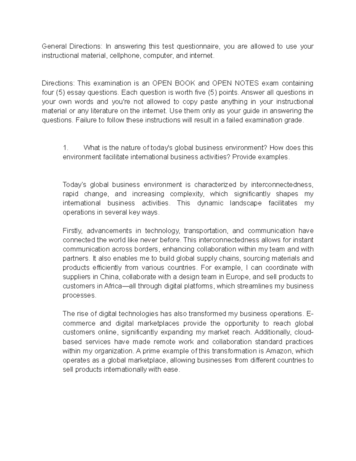 Q&A 12-13 - Lecture notes - General Directions: In answering this test ...