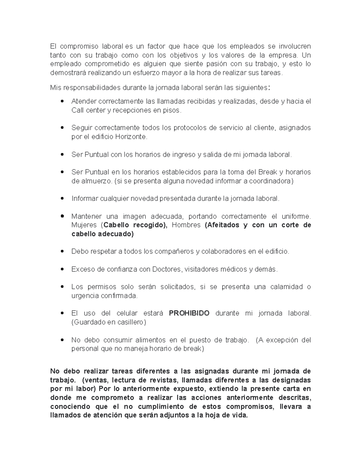 Subir - compromisos laborales - El compromiso laboral es un factor que ...