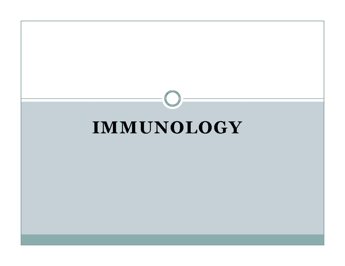 Microsoft Power Point - Immunology - IMMUNOLOGYIMMUNOLOGY Components of ...