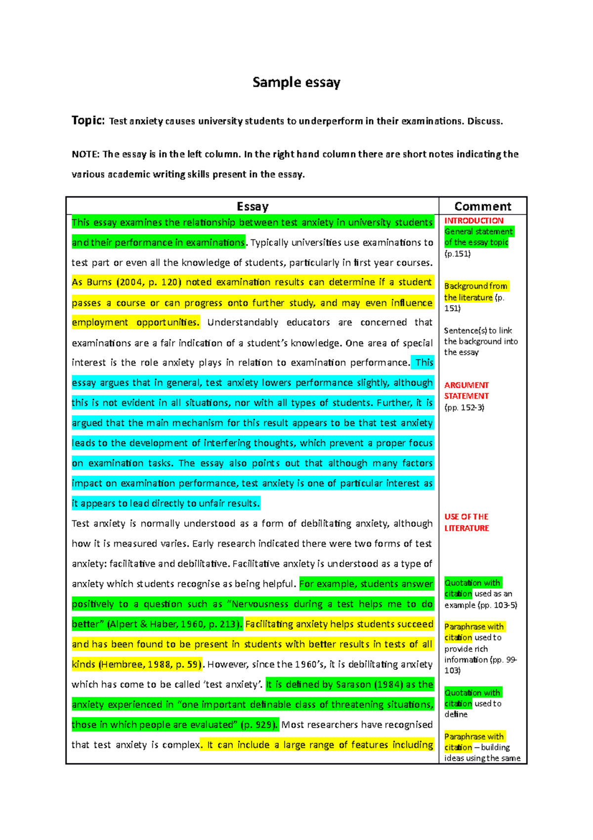 Sample Essay - professional academic writing. - Sample essay Topic ...