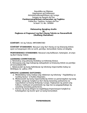 Grade 5 DLL MATH 5 Q4 Week 4 - GRADES 1 to 12 DAILY LESSON LOG School ...