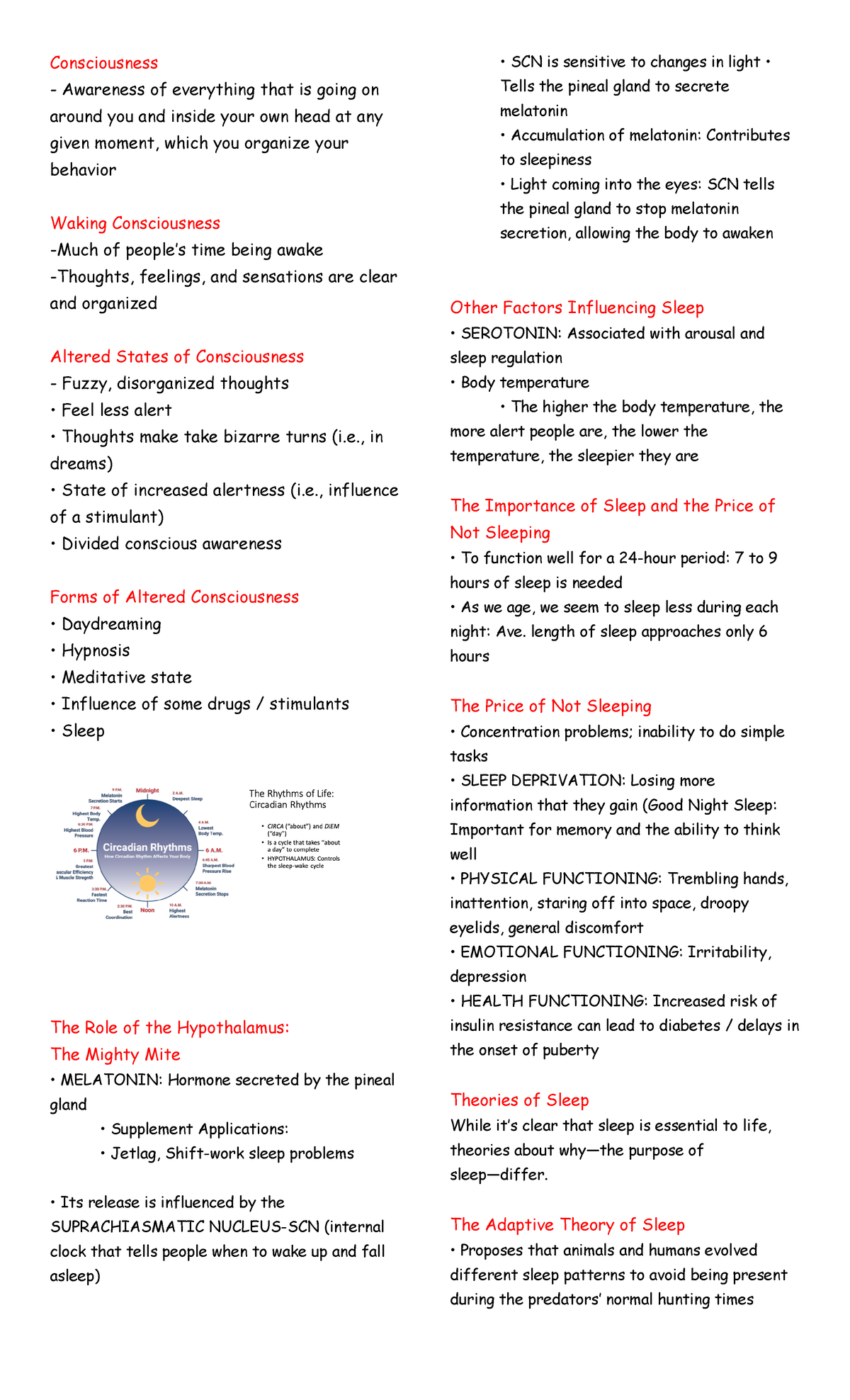Psychap 4 - Chapter 4: Consciousness - Consciousness - Awareness of ...