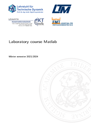 CMD Solutions to Exercises - Lehrstuhl für Technische Dynamik ...