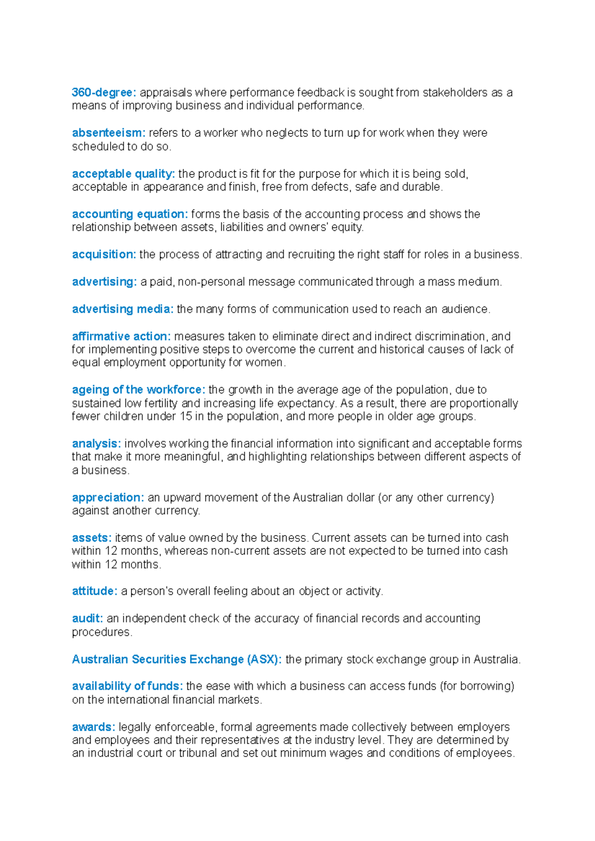 HSC Glossary Words - 360-degree: appraisals where performance feedback ...