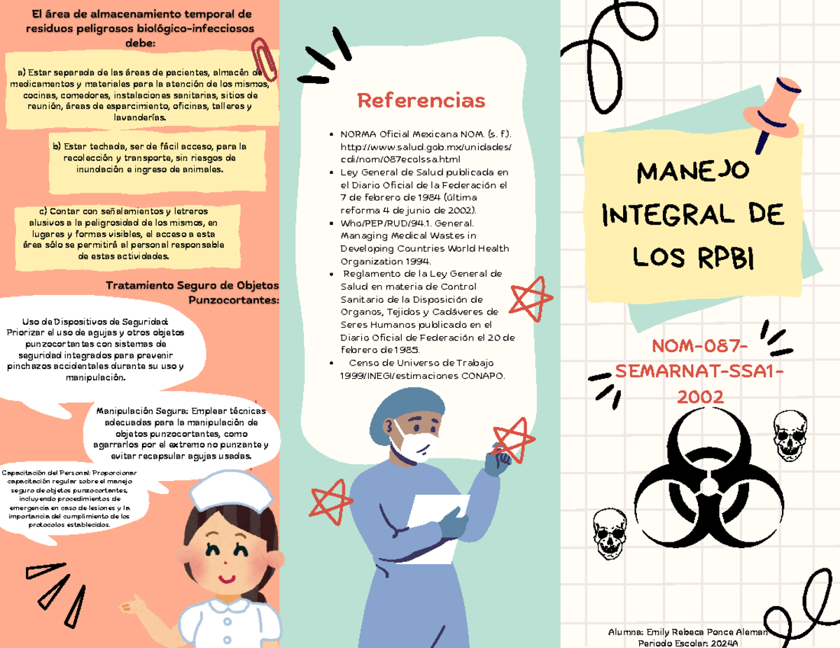 Tríptico RPBI - RPBI - NOM-087- SEMARNAT-SSA1- 2002 a) Estar separada ...