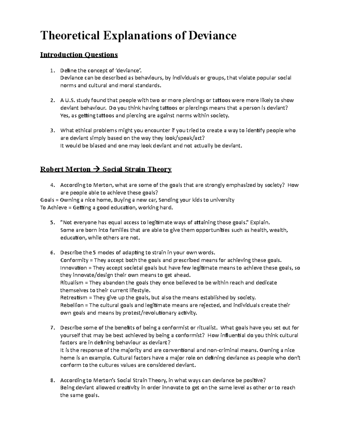 3-13 Theoretical Explanations of Deviance - Questions - POWR 2203 ...