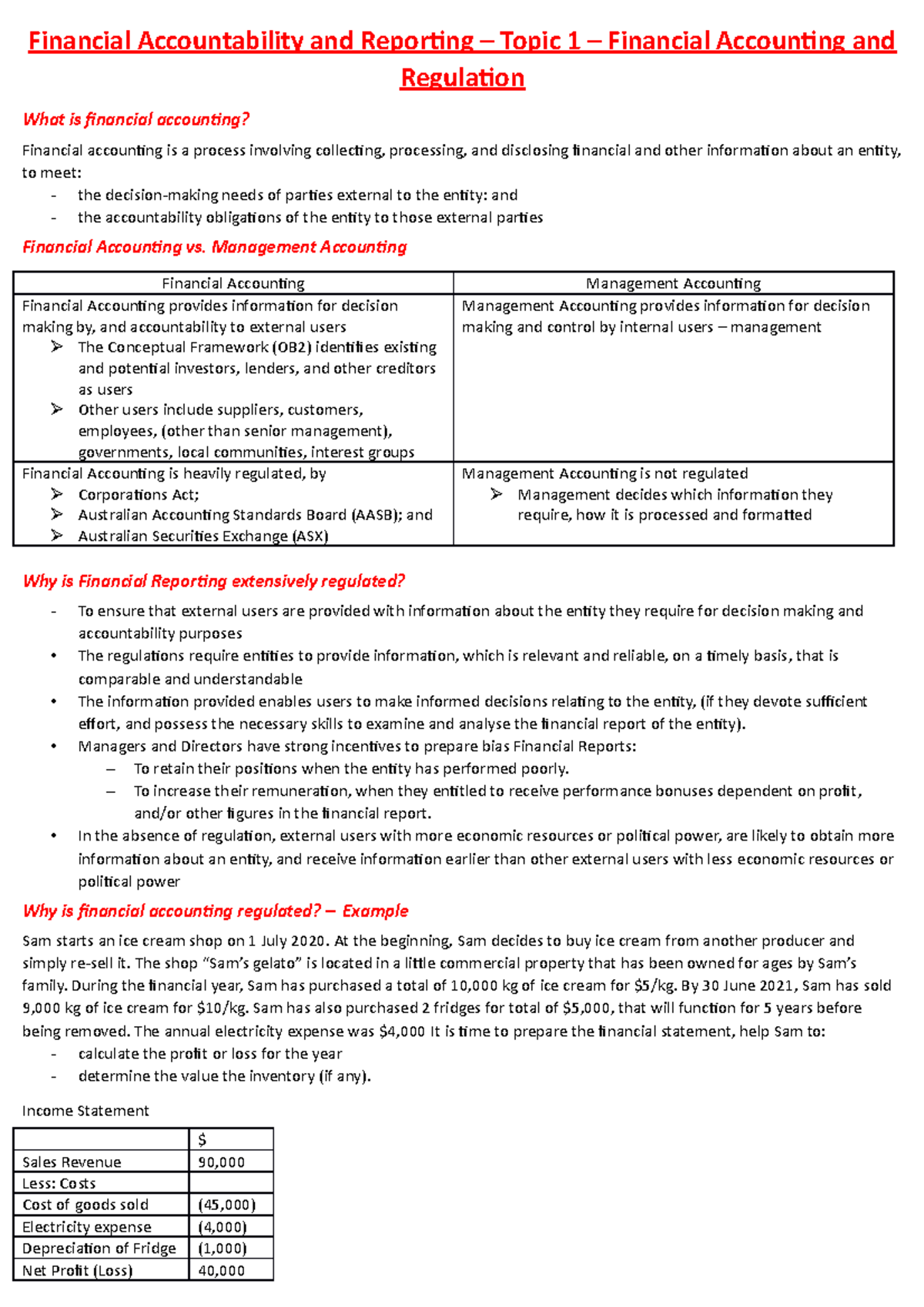 Topic 1 – Financial Accounting and Regulation - Financial ...