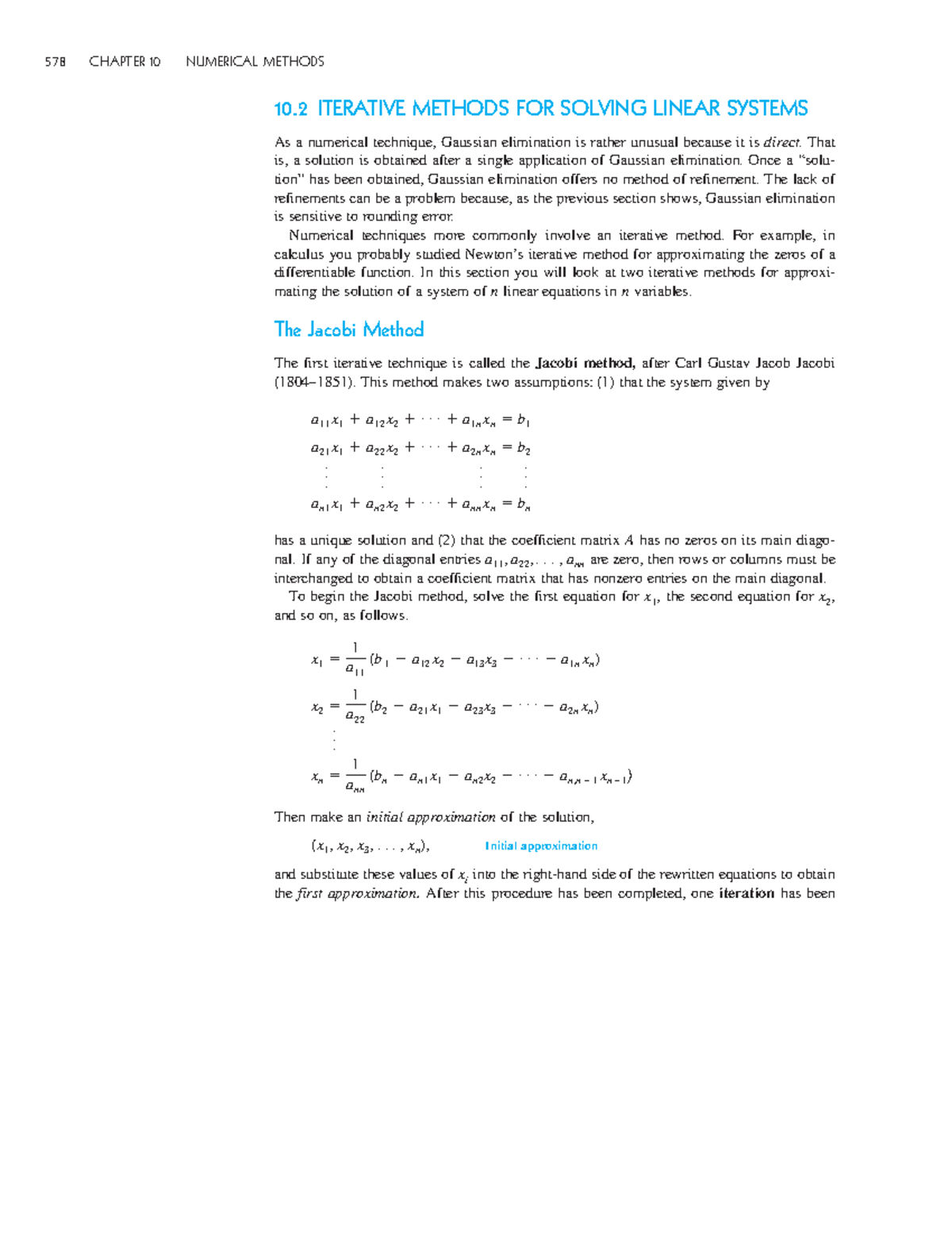 Chap 10 2 - gfgfgf - 10 ITERATIVE METHODS FOR SOLVING LINEAR SYSTEMS As ...