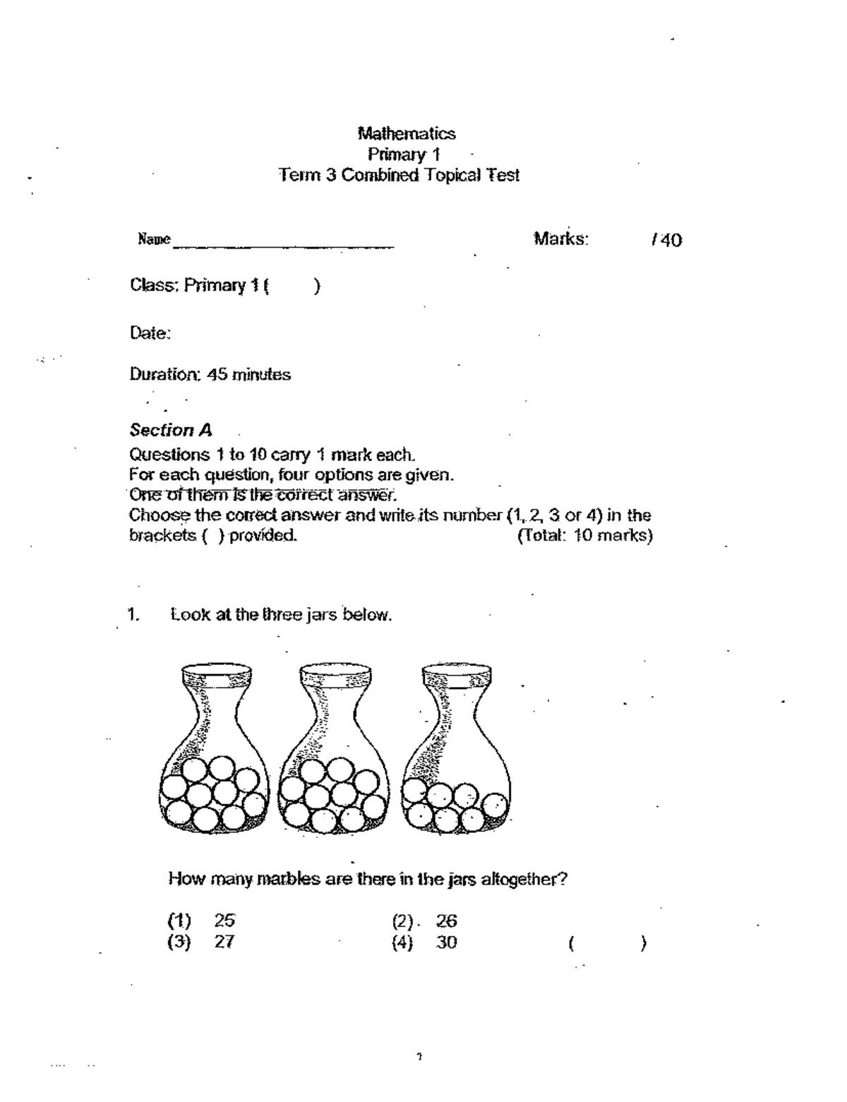 P1 Maths 2016 Nanyang Challenging++ Exam Papers - Mathematics Primary 1 ...