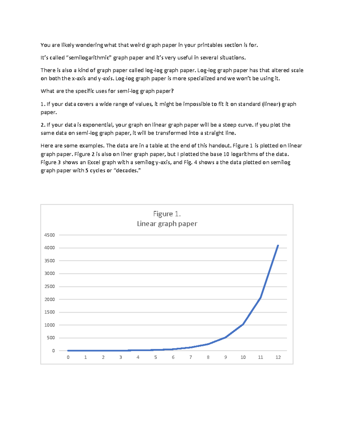 Semilog paper - Lab - You are likely wondering what that weird graph ...