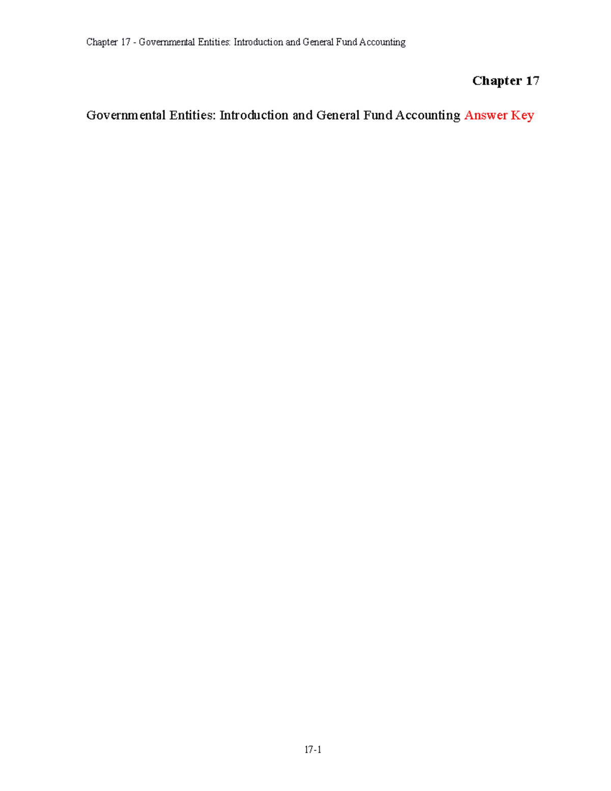 Ch 17 governmental entities introduction and general fund accounting ...