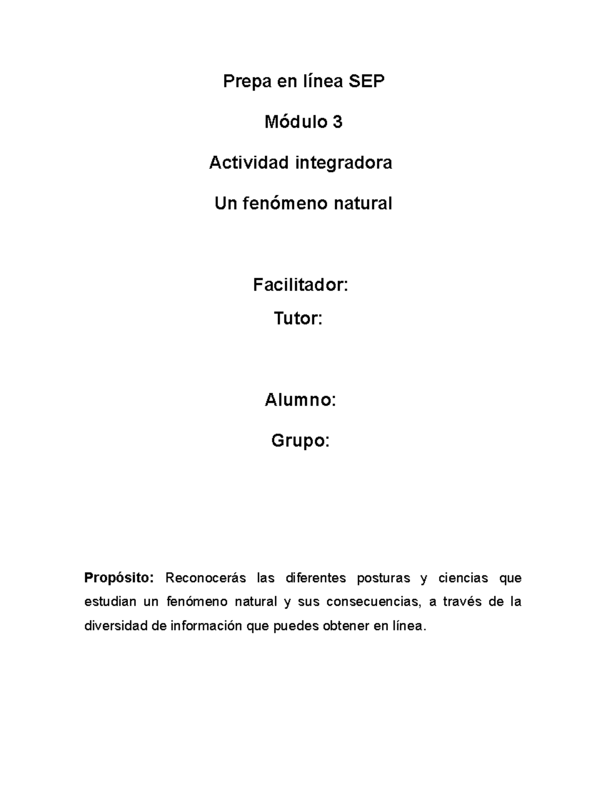 Modulo 3 prepa en line sep - Prepa en línea SEP Módulo 3 Actividad ...
