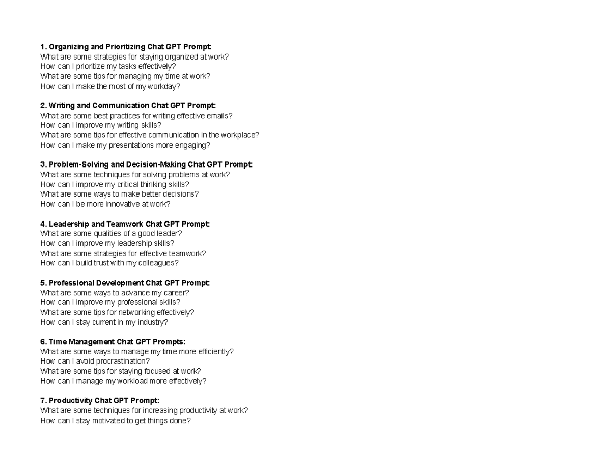 3456 Chat GPT Prompts - Innovative Ideas for Your Business.xlsx ...