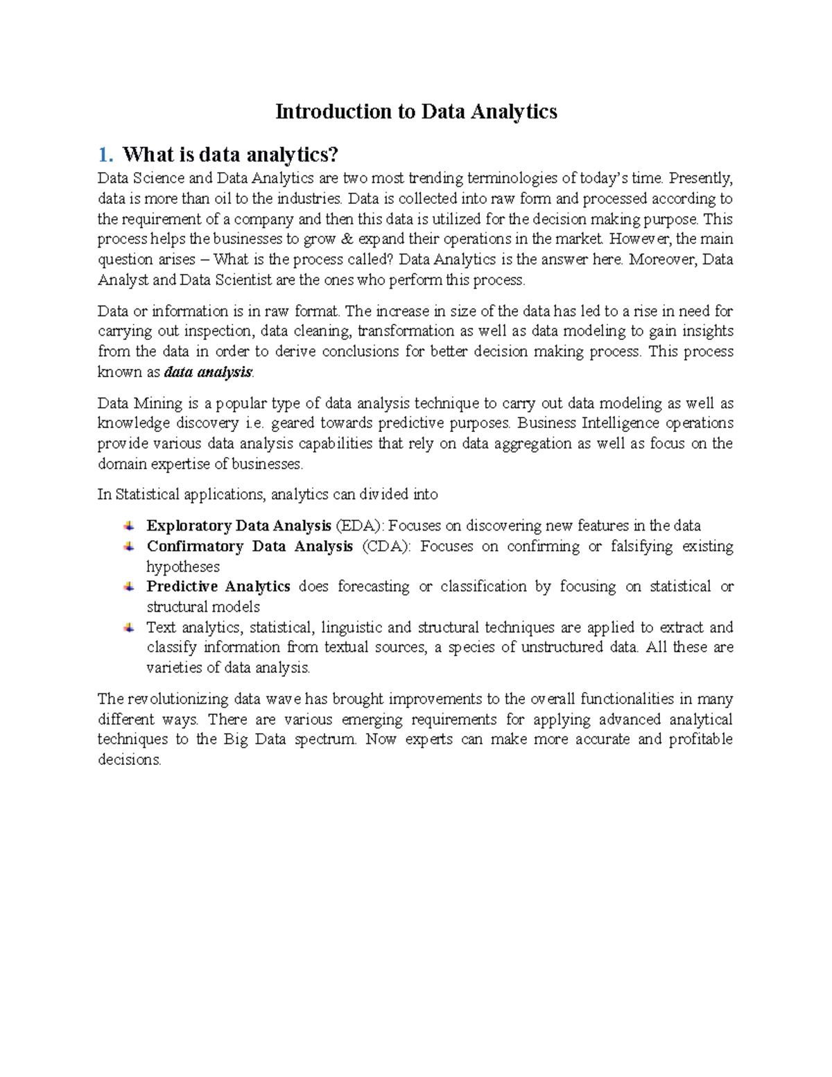 Introduction to Data Analytics - What is data analytics? Data Science ...